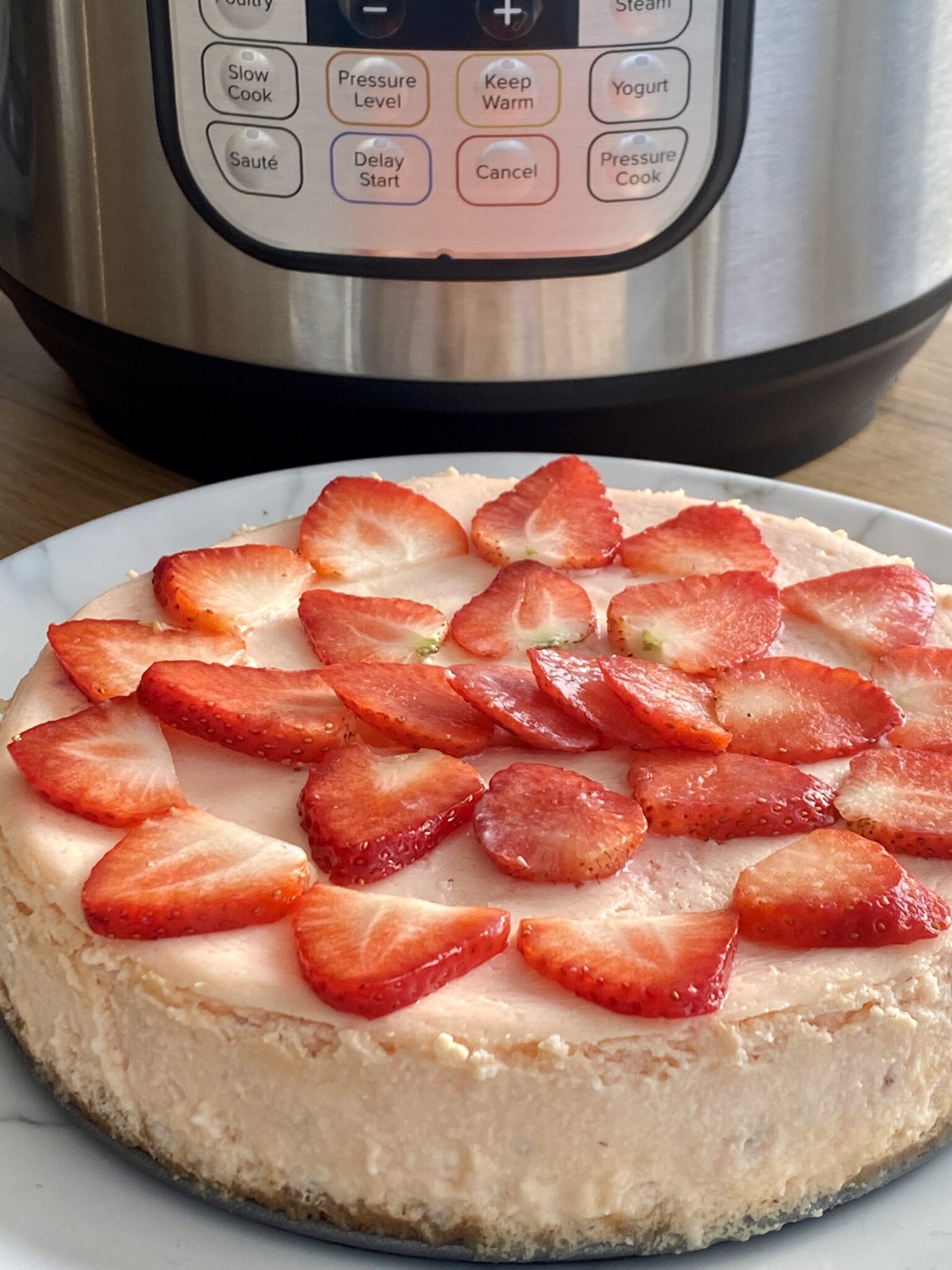 Pressure Cooker Strawberry Cheesecake - Kitchen Gadgets Club